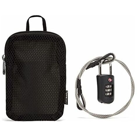 Pacsafe Prosafe 1000 Combination Lock with Steel Cable Black