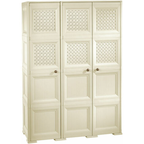 ARMADIO 3 ANTE 4 MODULI ANTE LISCE-TRAF. colore ANGORA