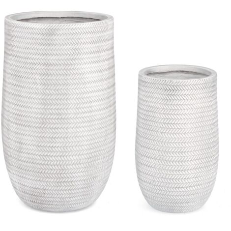 Set 2 PortaVaso Tressage Tondo Alto in Argilla Colorata per uso esterno ...