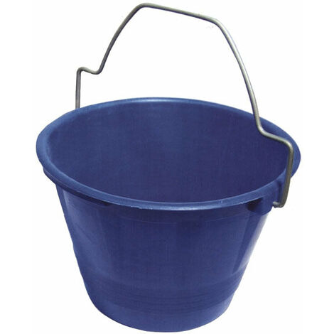 Secchio antinfortunistico con manico sagomato, in plastica blu per muratori