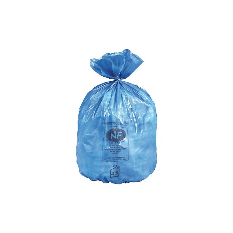 Sac poubelle 30 litres bleu NF - paquet de 100 - Maxiburo