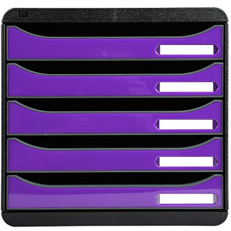 Module de classement Exacompta Big Box Plus 5 tiroirs violet glossy