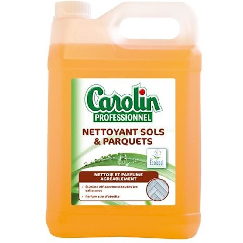 Nettoyant écologique parquet Carolin cire d'abeille - Bidon de 5 litres
