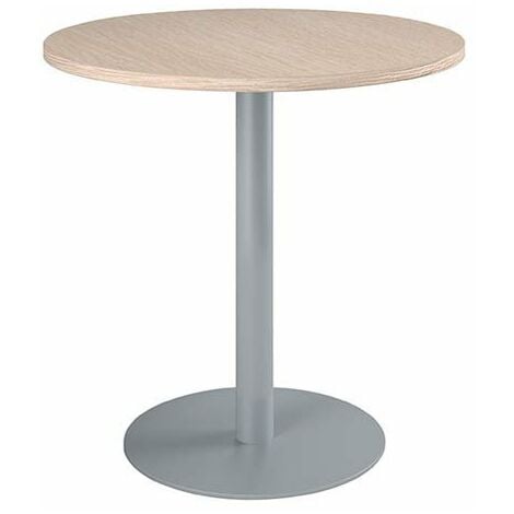 Table ronde 80 cm plateau hêtre piètement colonne aluminium Essens ...