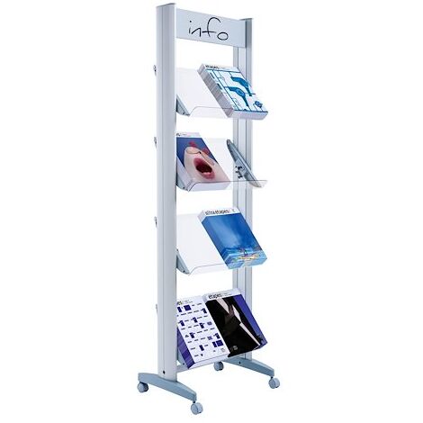 Porte-brochures mobile en plexi Paperflow pour l'accueil de bureau ...