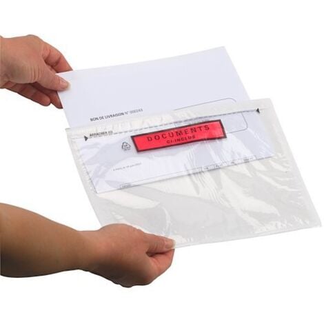 Pochette adhésive 'documents ci-inclus' national renforcé 228 x 165 mm ...