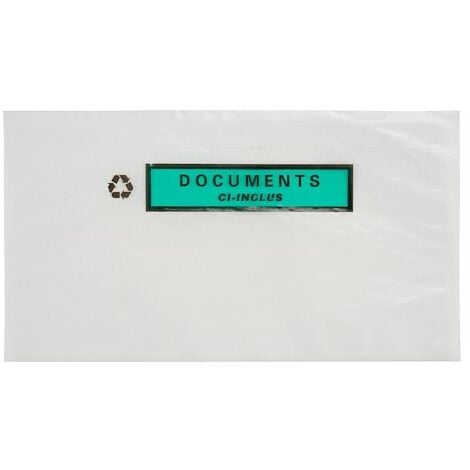 Pochette adhésive porte-document 'documents ci-inclus' 228 x 120 mm ...