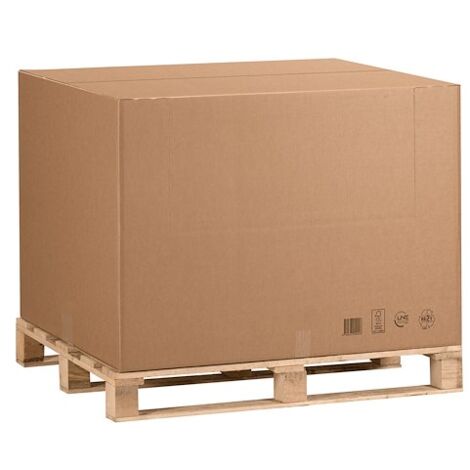 Caisse container kraft avec abattant, double cannelure L 118 x l 78 x H ...