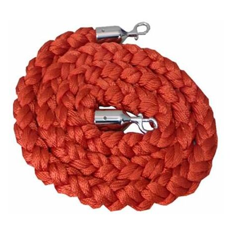 Corde tressée rouge pour poteau de guidage