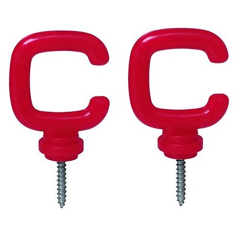 Crochet rouge pour kit chaîne et poteaux - lot de 4