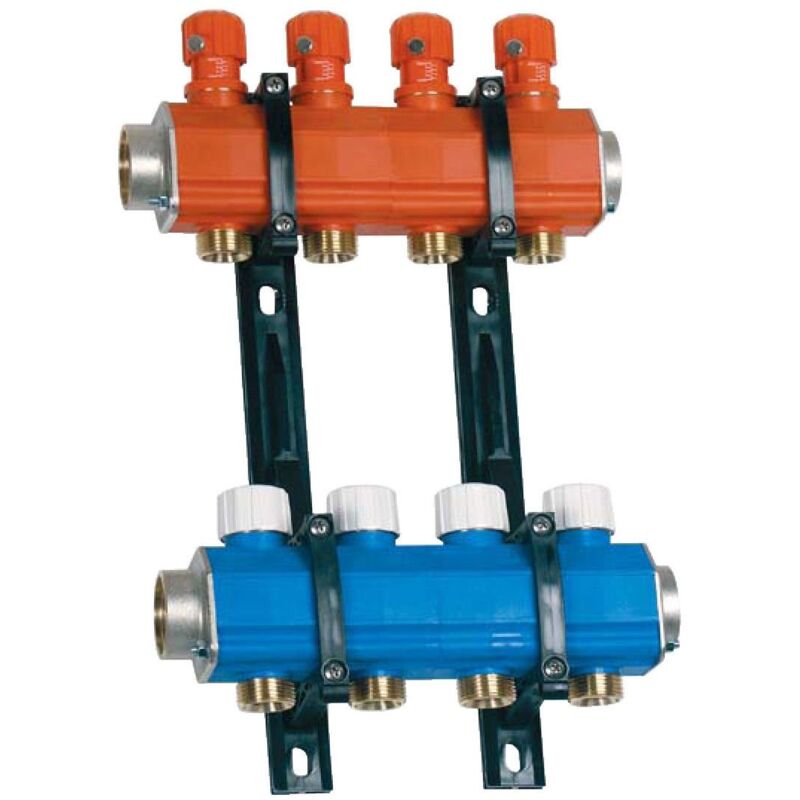 RBM 1002.A Collettore Premontato Ø1"F 4+4 Derivazioni Ø3/4"M Polimero - 10040660