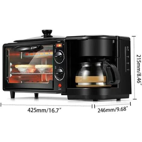 3-in-1-Multifunktions-Frühstücksmaschine Mini-Backofen Frühstück mit ...