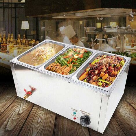 220V Wasserbad Speisenwärmer Elektrischer Bain Marie Buffet Dampfgarer ...