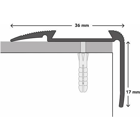 Seuil d'escalier Glory Aluminium anodisé Forme: L Argent L 134 cm