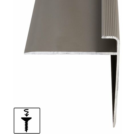 Seuil d'escalier Safety Forme: F Aluminium anodisé Bronze clair L 134 cm