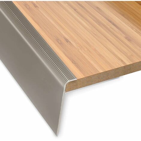 Seuil d'escalier Safety Forme: F Aluminium anodisé Bronze clair L 134 cm