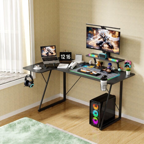 Haloyo® Computertisch mit integrierter Steckdose, Gaming ...