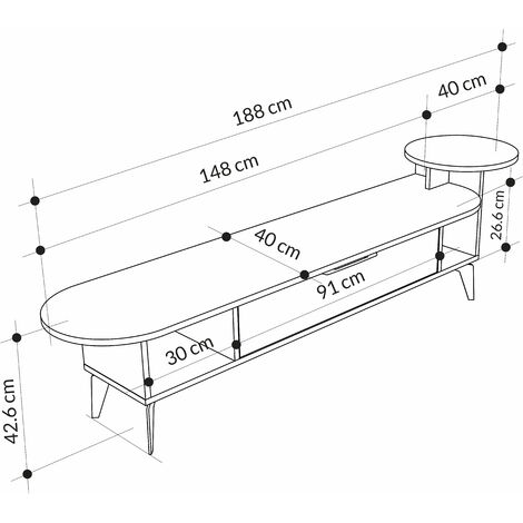 Decortie Ada Modern TV Stand Multimedia Centre TV Unit With Storage ...