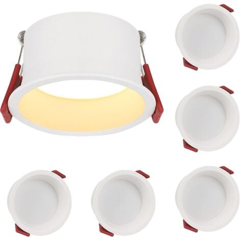 ZMH Lot de 5 spots LED encastrables pour pièces humides - 5 W - 3000 K - Blanc chaud - IP44 ...