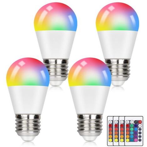 ZMH Ampoule LED avec télécommande E27 RGB - Pack de 4 ampoules LED changeant de couleur Ampoule ...