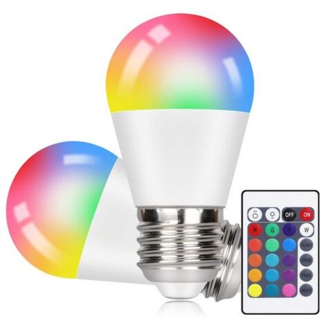ZMH Ampoule LED avec télécommande E27 lampe RGB - Pack de 2 ampoules LED changeant de couleur ...