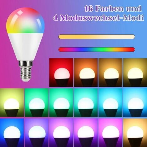 ZMH Ampoule RGB avec télécommande E14 LED Lampe - Pack de 4 ampoules Edison blanc chaud 3000K 4W ...