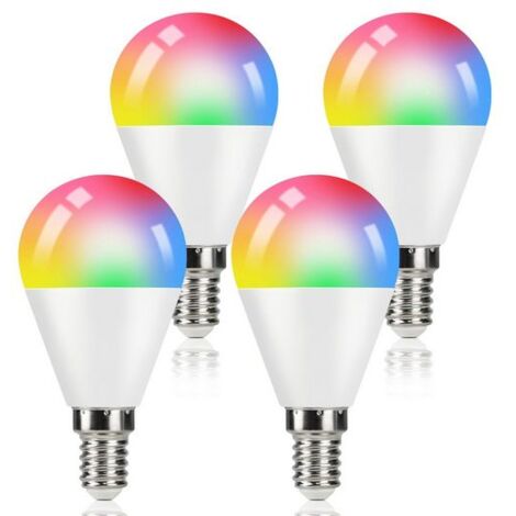 ZMH Ampoule RGB avec télécommande E14 LED Lampe - Pack de 4 ampoules Edison blanc chaud 3000K 4W ...