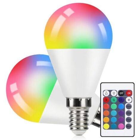 ZMH Ampoule RGB avec télécommande E14 LED Lampe - Pack de 2 3000K Blanc chaud Edison Bulb 4W LED ...
