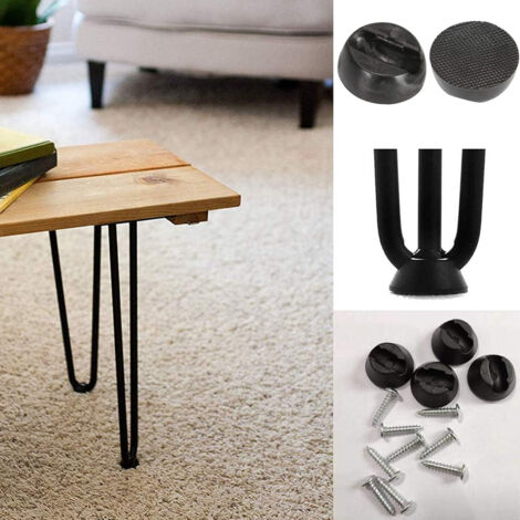 4x Hairpin 16 pieds de table patins de table pieds en épingle à cheveux ...