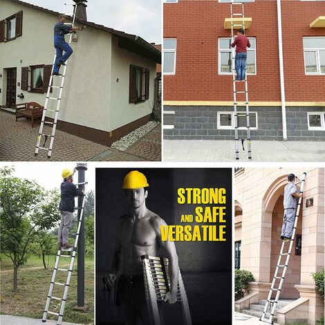 16.5ft Échelle télescopique télescopique en aluminium de 5 m - Échelle ...