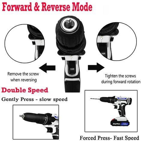 Foreuse 21 volts foreuse / driver électrique sans fil à 2 vitesses avec ...