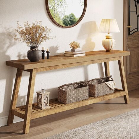 Tribesigns Console Table Slim, 2 Tier Long Hallway table with Storage ...