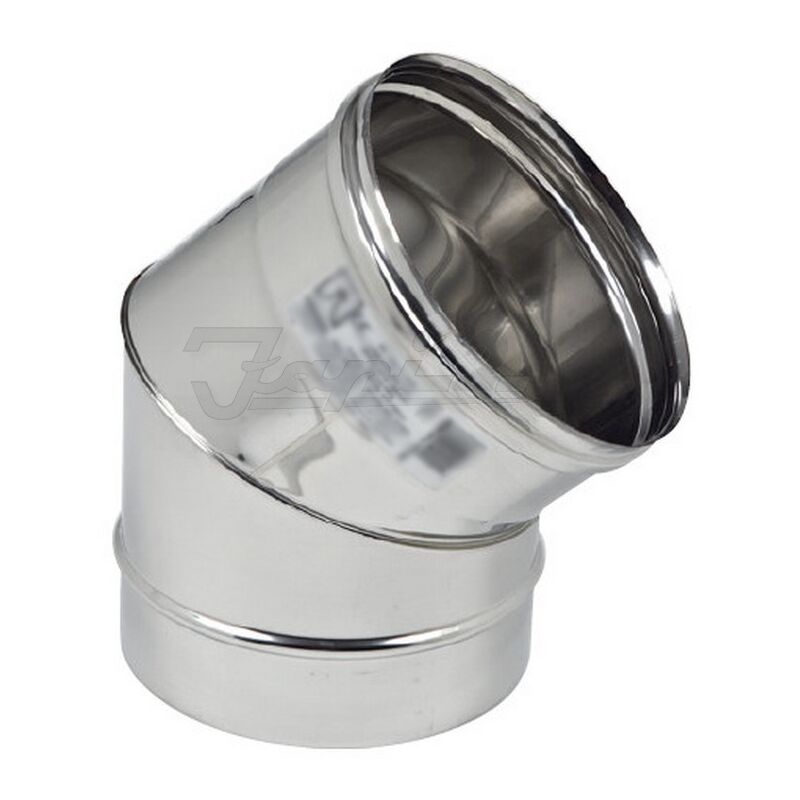 CURVA PER STUFA IN ACCIAIO INOX 304 A 45 DA 200 MM