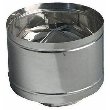 FUMAIOLO A BOTTE ANTIVENTO INOX 304 DA MM.80