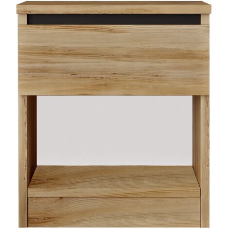 Table de nuit 1 tiroir Rebecca Mobili Marzeh 46,5x40x35,5 Panneau de ...
