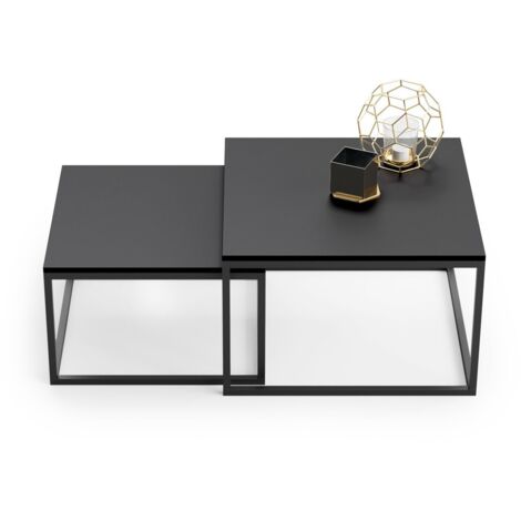 Set de mesa de centro industrial - Estilo loft - negro