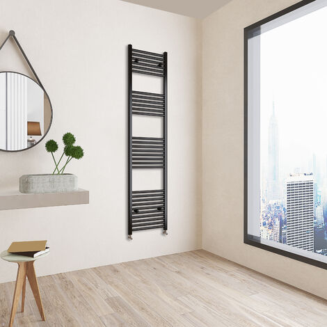 Acezanble 1800x450mm(HxW) matt Black Central Heating Towel Rail Heating ...