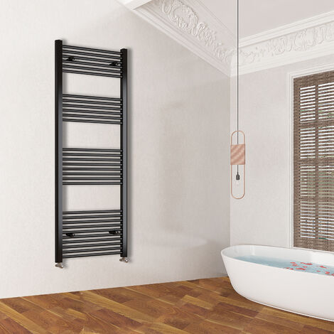 1Acezanble 1800x400mm(HxW) matt Black Straight Central Heating Towel ...