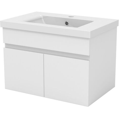 Acezanble 600mm Bathroom Vanity Unit with Ceramic Basin Sink 2 Doors ...