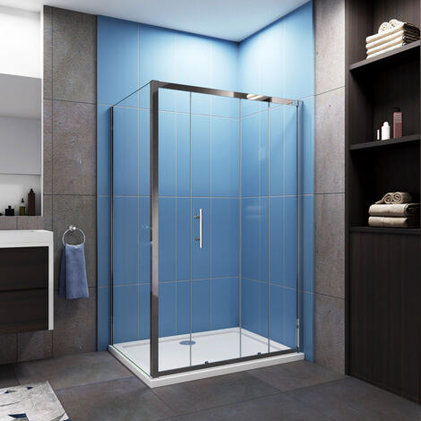 Acezanble 1200 x 760 mm Sliding Shower Enclosure 5mm Safety Glass ...