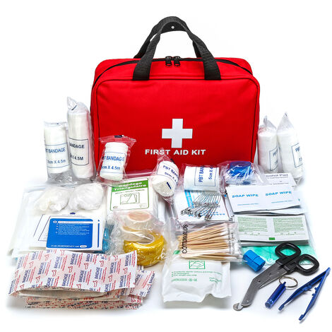 300 pièces Trousse de secours complète sac d'urgence trousse de premiers soins SOS pour la ...