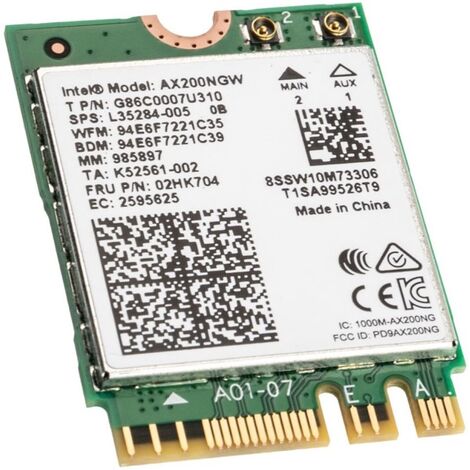INTEL Netzwerkadapter Wi-Fi 6 AX200 M.2 2230/M.2 1216,BT5.0,vPro