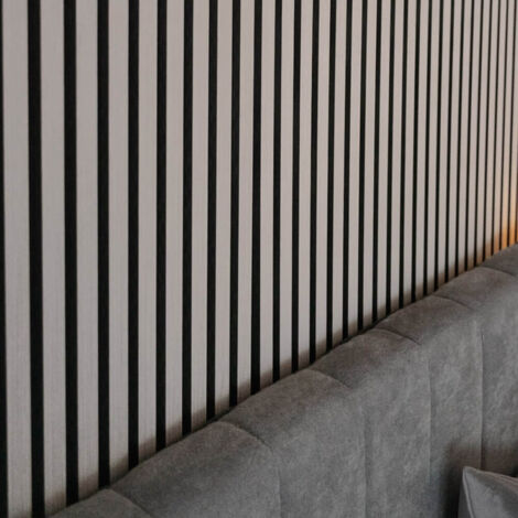 HOME DELUXE Wandpaneel Akustikpaneel Grey Oak - 240 x 40 cm, 0,96m² ...