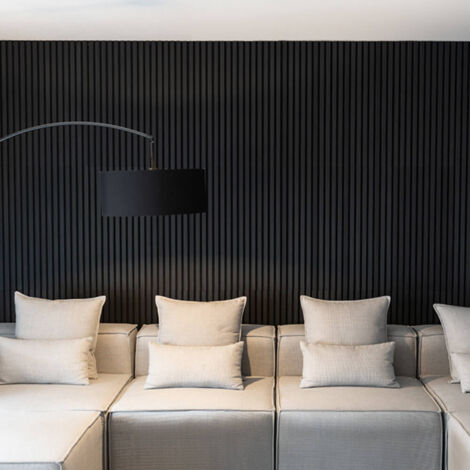 HOME DELUXE Wandpaneel Akustikpaneel SONIC Black Oak - 240 x 40 cm, 0 ...