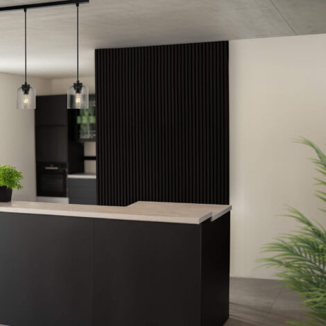 HOME DELUXE Akustikpaneel SONIC Deep Black - 240 x 40 cm I ...