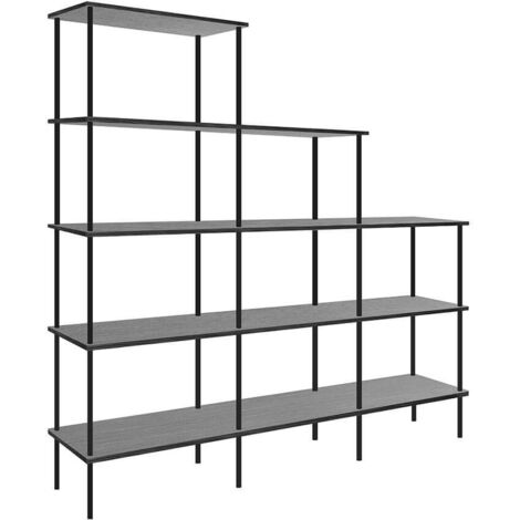 HOME DELUXE Regal INDU Dark Oak 207 x 196 cm I Bücherregal, Standregal ...