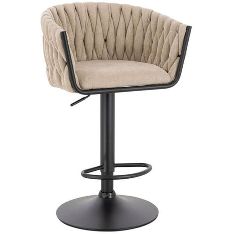 HOME DELUXE Barhocker SAMIR – Beige, gewebt, höhenverstellbar (2er Set ...