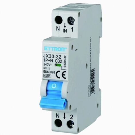 ETTROIT interruttore magnetotermico 1P+N 32A 220V 6KA JX153260