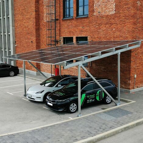 Kit Pensilina fotovoltaica solare per 2 posti auto carport tettoia in ...