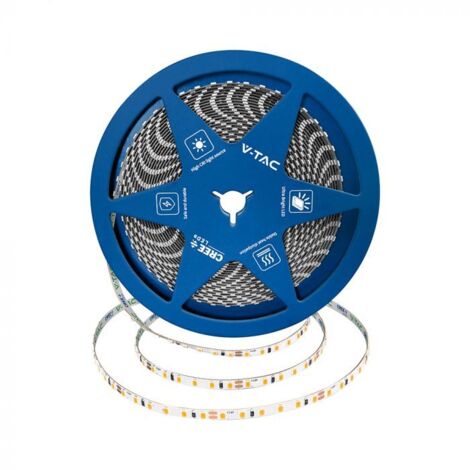 V-TAC PRO Strip LED Chip CREE 120LED/mt 8W/mt 10mt 24V doppio PCB 3000K ...